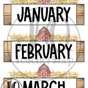 Printable, Farm Theme Birthday Display, Farm Theme Classroom Birthday ...