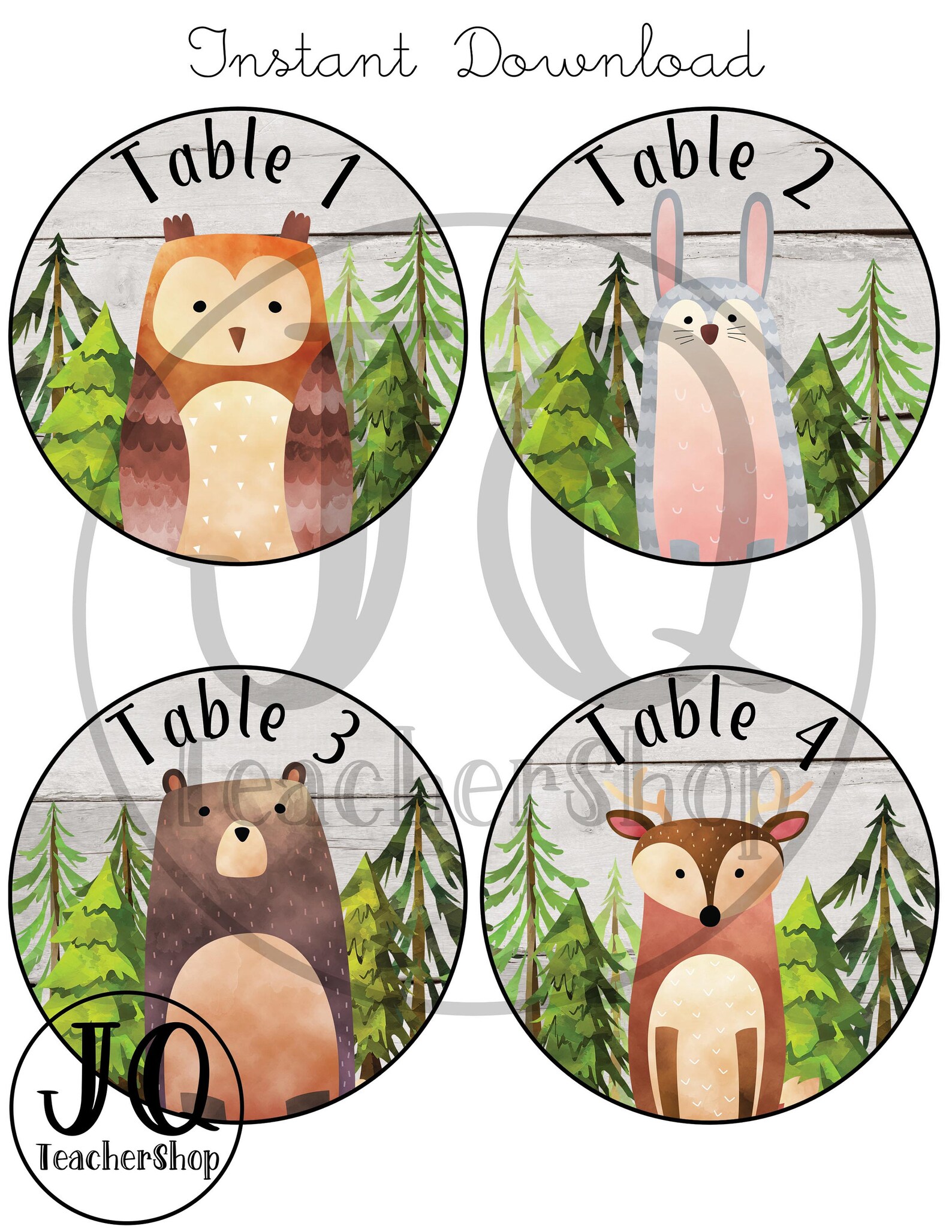 Printable Class Table Signs Animal Table Labels Blank Animal - Etsy Canada