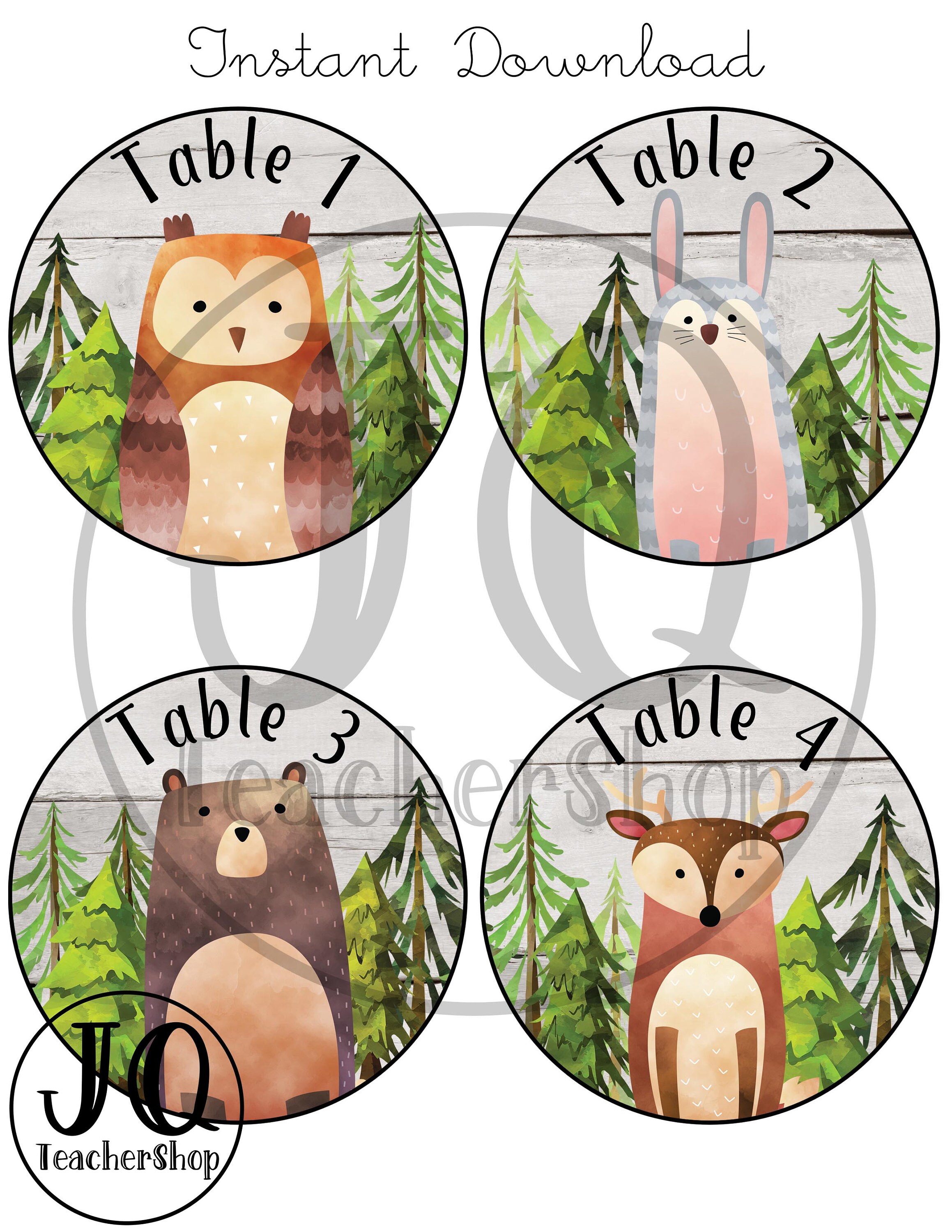 Printable Class Table Signs Animal Table Labels Blank Animal - Etsy Canada