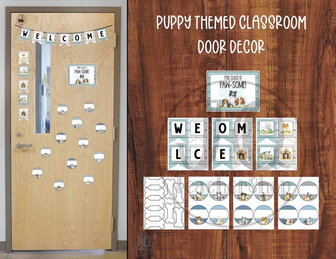 Printable, Puppy Theme Classroom Door Display, Classroom Door Decor ...
