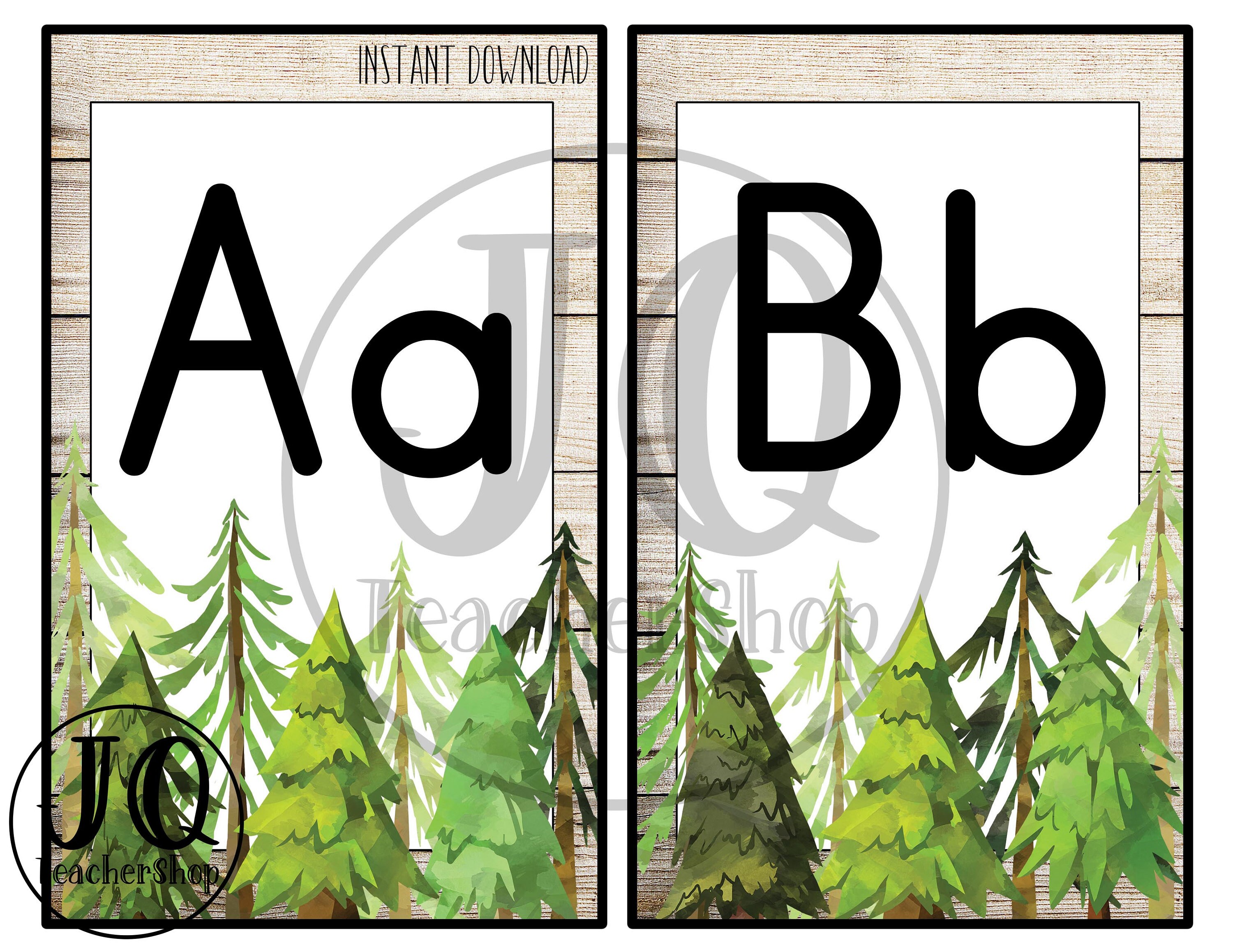Printable Alphabet Wall Poster Classroom Decor Woodland | Etsy