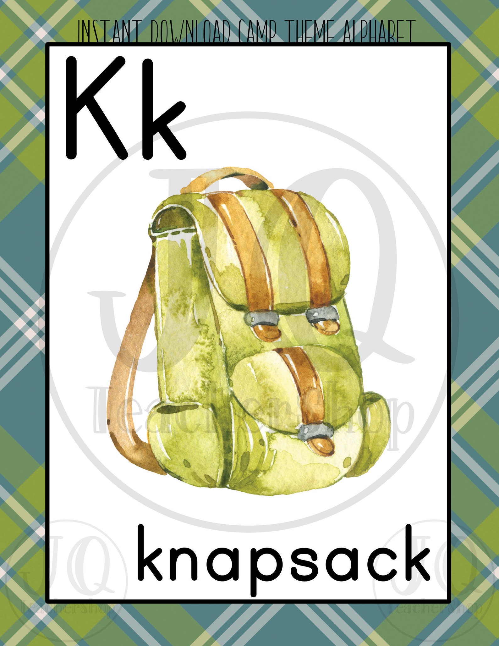 Printable Alphabet Wall Poster Camping Theme Classroom Decor - Etsy