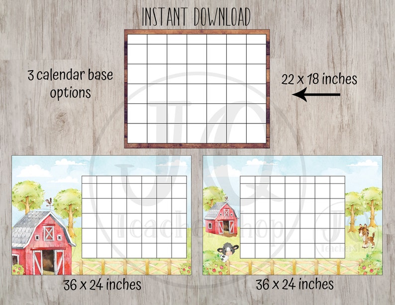 Printable Classroom Calendar Farm Theme Classroom Wall | Etsy
