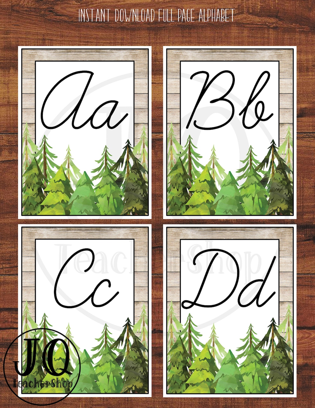 Printable Full Page Alphabet, Classroom Decor, Woodland Theme, Forest ...