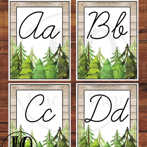 Printable Woodland Theme Alphabet Wall Posters Classroom - Etsy