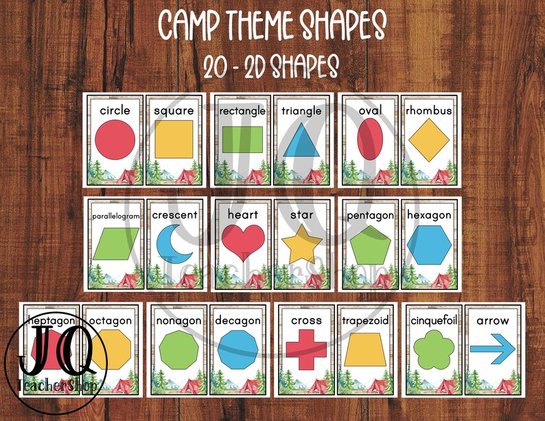Printable 2d Shapes 3d Shapes Camp Theme Classroom Decor - Etsy Canada