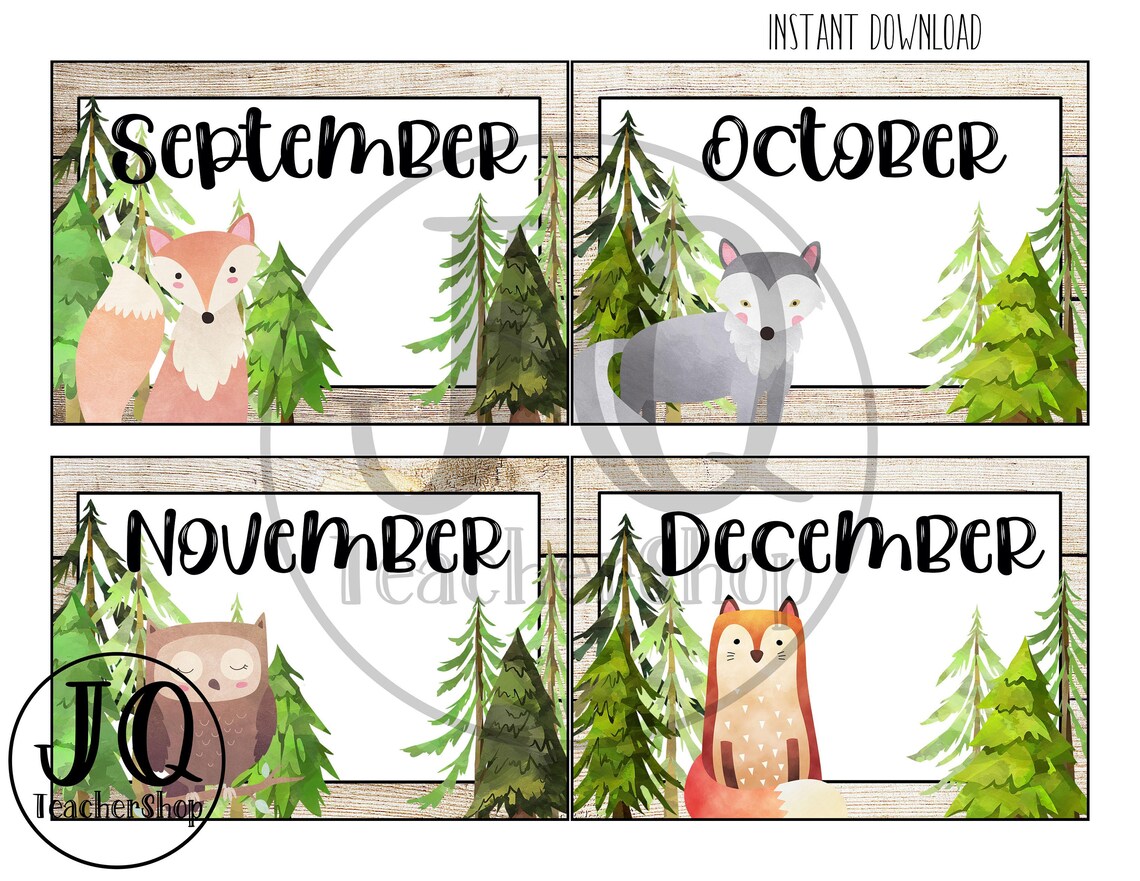 Printable Woodland Class Birthday Display Woodland Theme - Etsy