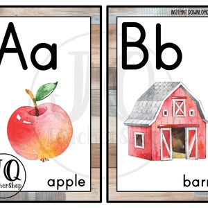 Printable, Farm Theme Alphabet Wall Posters, Classroom Decor, Farm ...