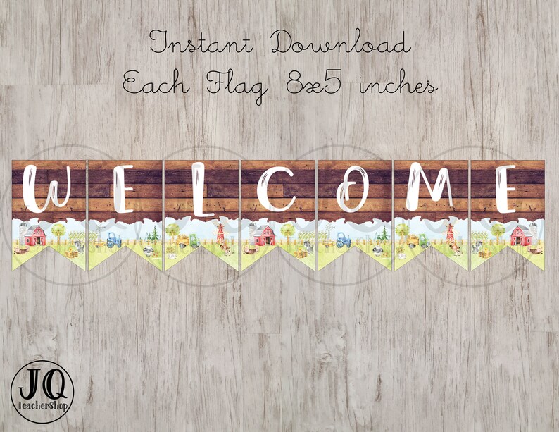 Printable Farm Theme Classroom Welcome Banner Farm Theme | Etsy