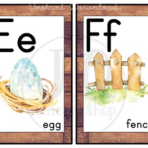 Printable, Farm Theme Alphabet Wall Posters, Classroom Decor, Farm ...