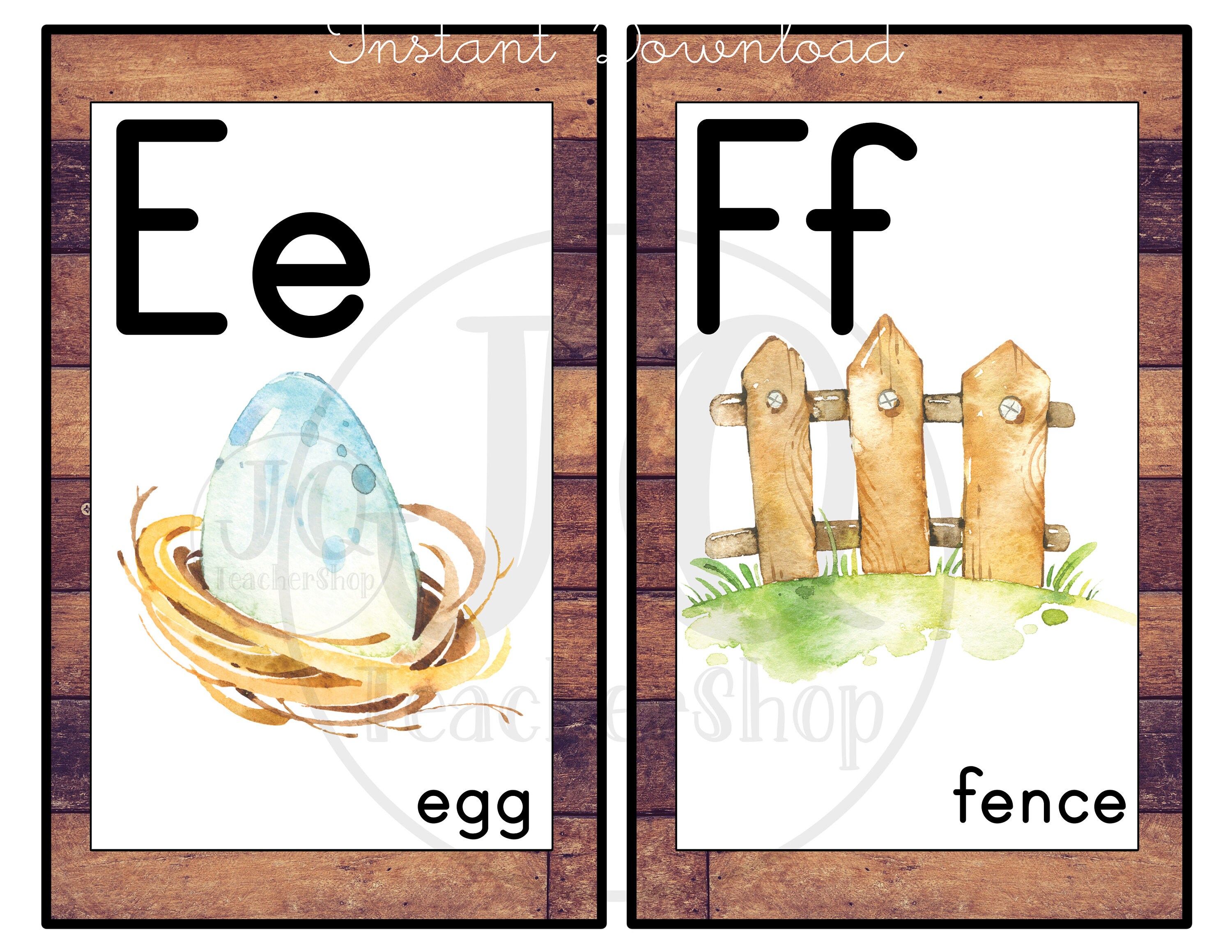 Printable Farm Theme Alphabet Wall Posters Classroom Decor | Etsy Australia
