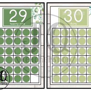 Printable Ten Frames 0-30, Classroom Decor, Greenery Theme Classroom ...