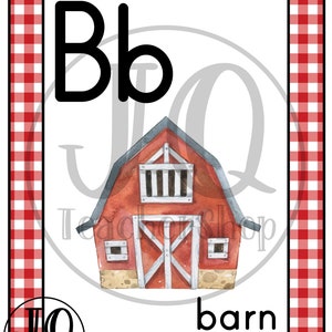 Printable Farm Theme Alphabet, Classroom Decor, Full Page Alphabet ...