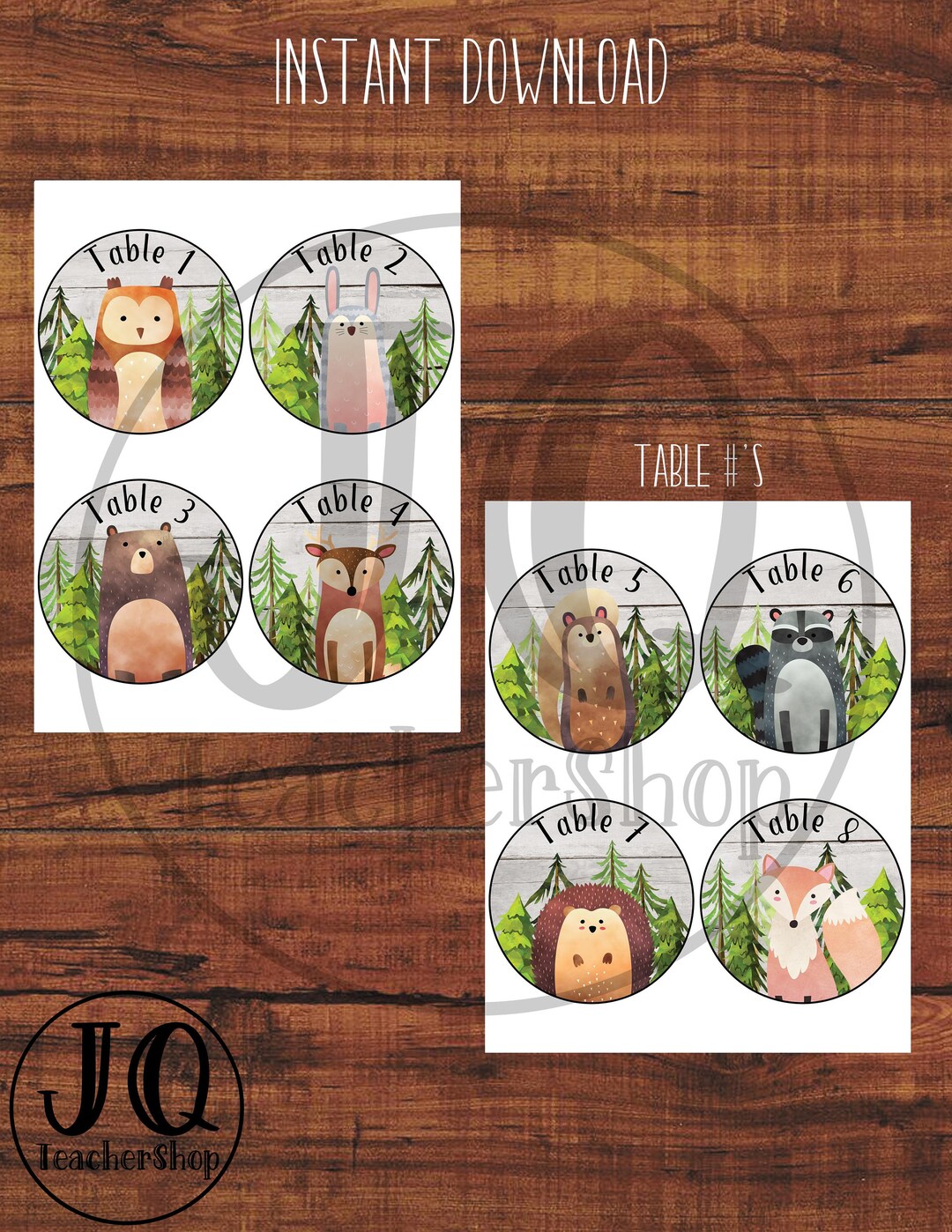 Printable Class Table Signs Animal Table Labels Blank Animal - Etsy