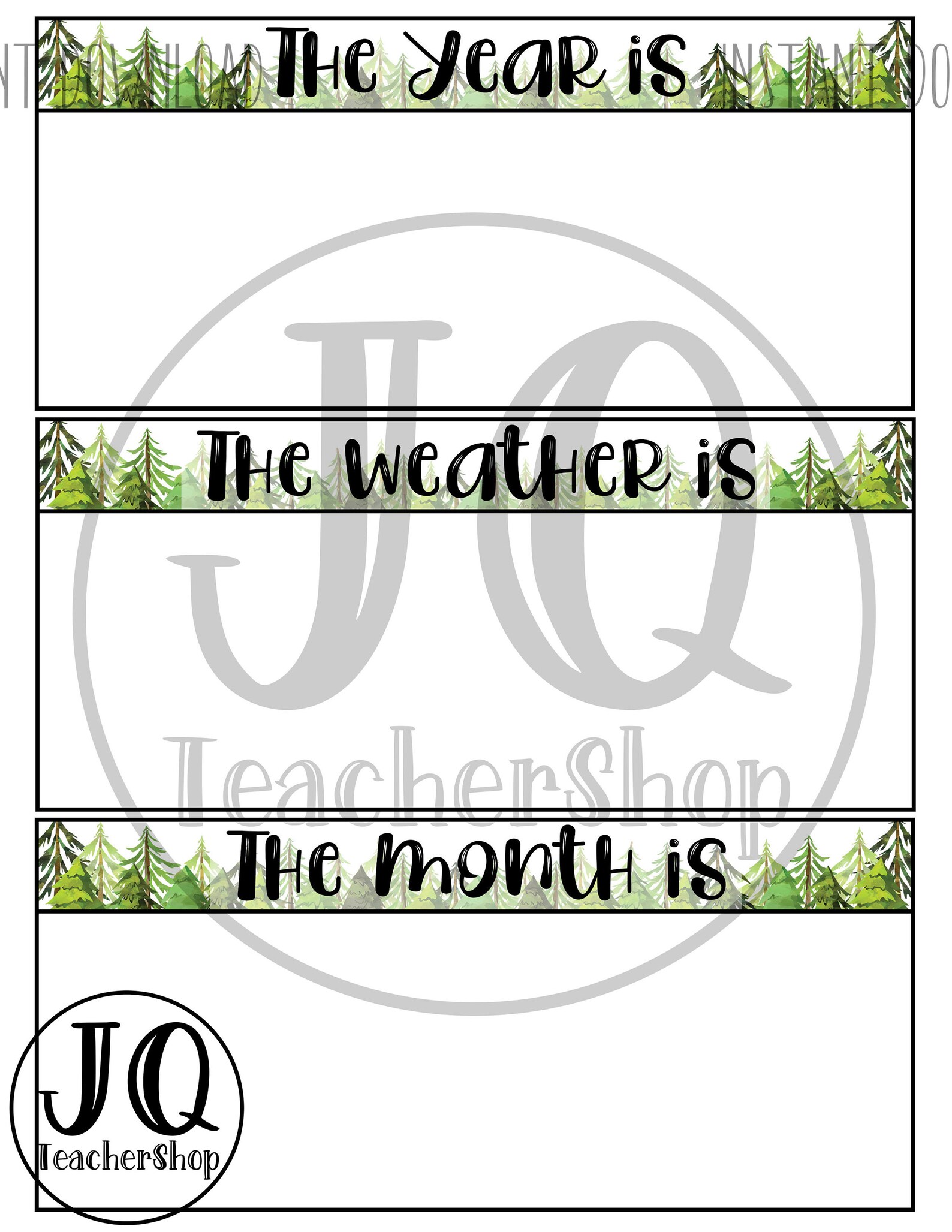 Printable Classroom Calendar Woodland Theme Classroom Wall - Etsy