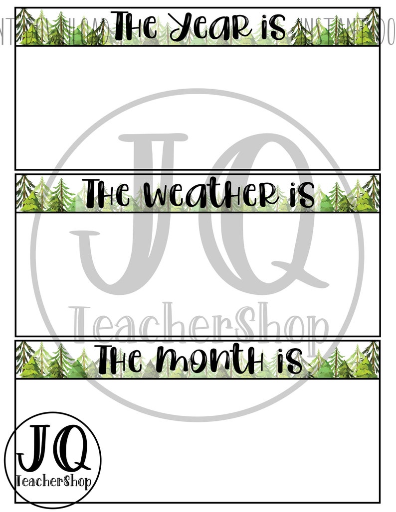 Printable Classroom Calendar Woodland Theme Classroom Wall - Etsy