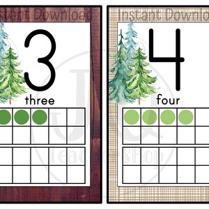 Printable Camp Theme Number Wall Posters Camping Theme | Etsy
