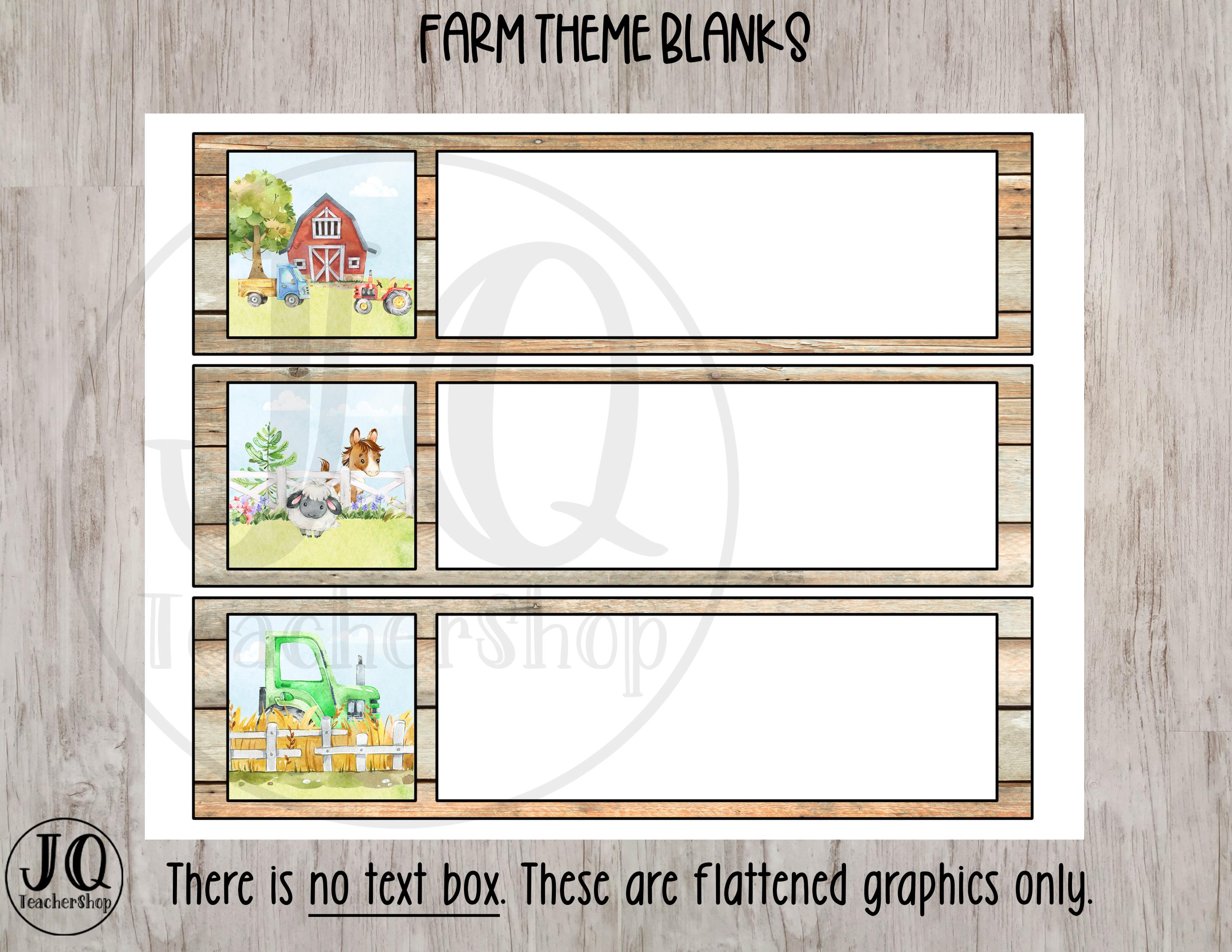 Printable Farm Theme Blank Labels: DIY Graphics (digital Download) - Etsy