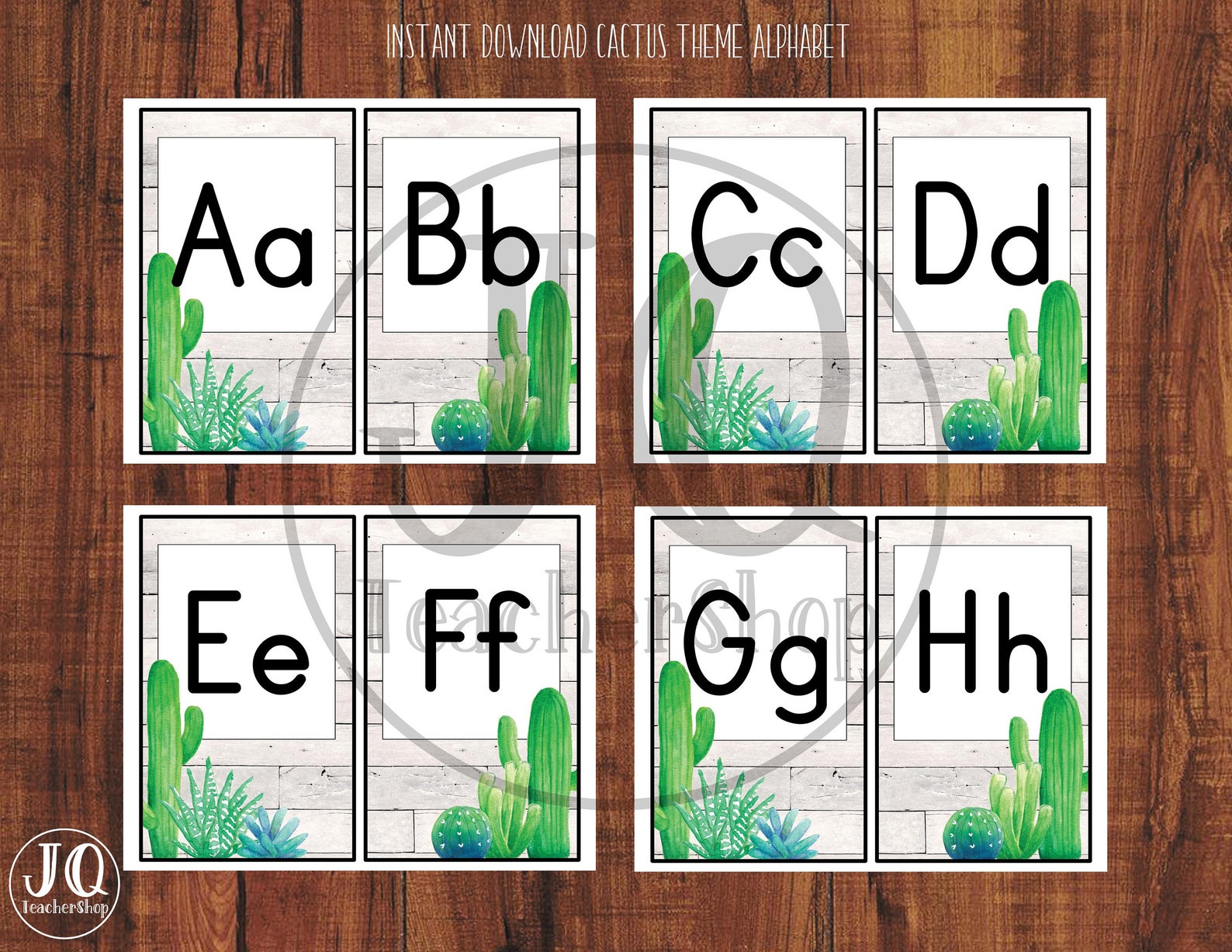 Printable Cactus Theme Alphabet, Classroom Alphabet, Alphabet Wall ...