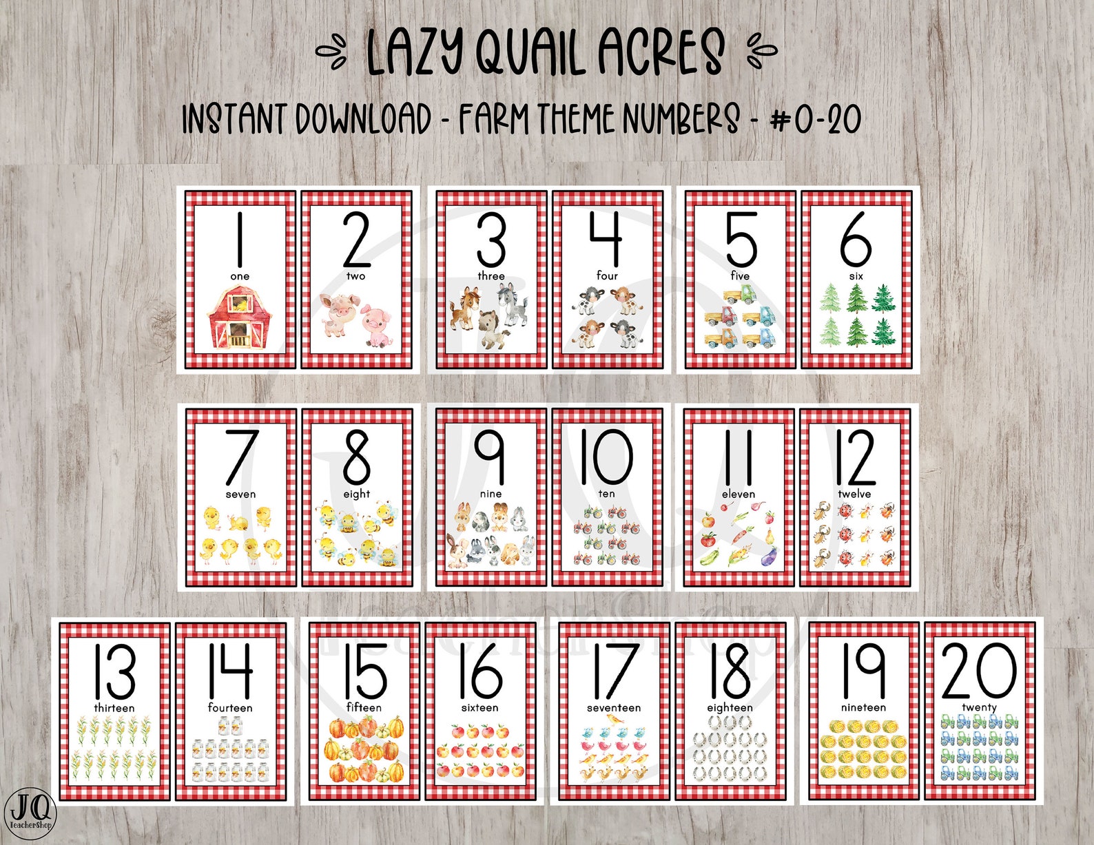 Printable Farm Theme Number Wall Posters Classroom Decor - Etsy