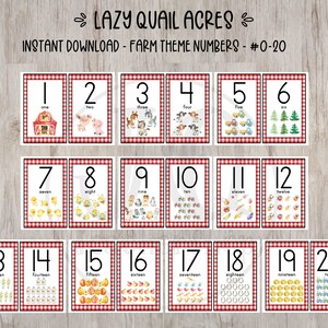 Printable Farm Theme Number Wall Posters Classroom Decor - Etsy