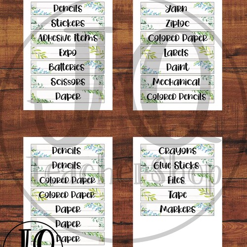 Classroom Farmhouse Supply Labels DIGITAL FILE - Etsy