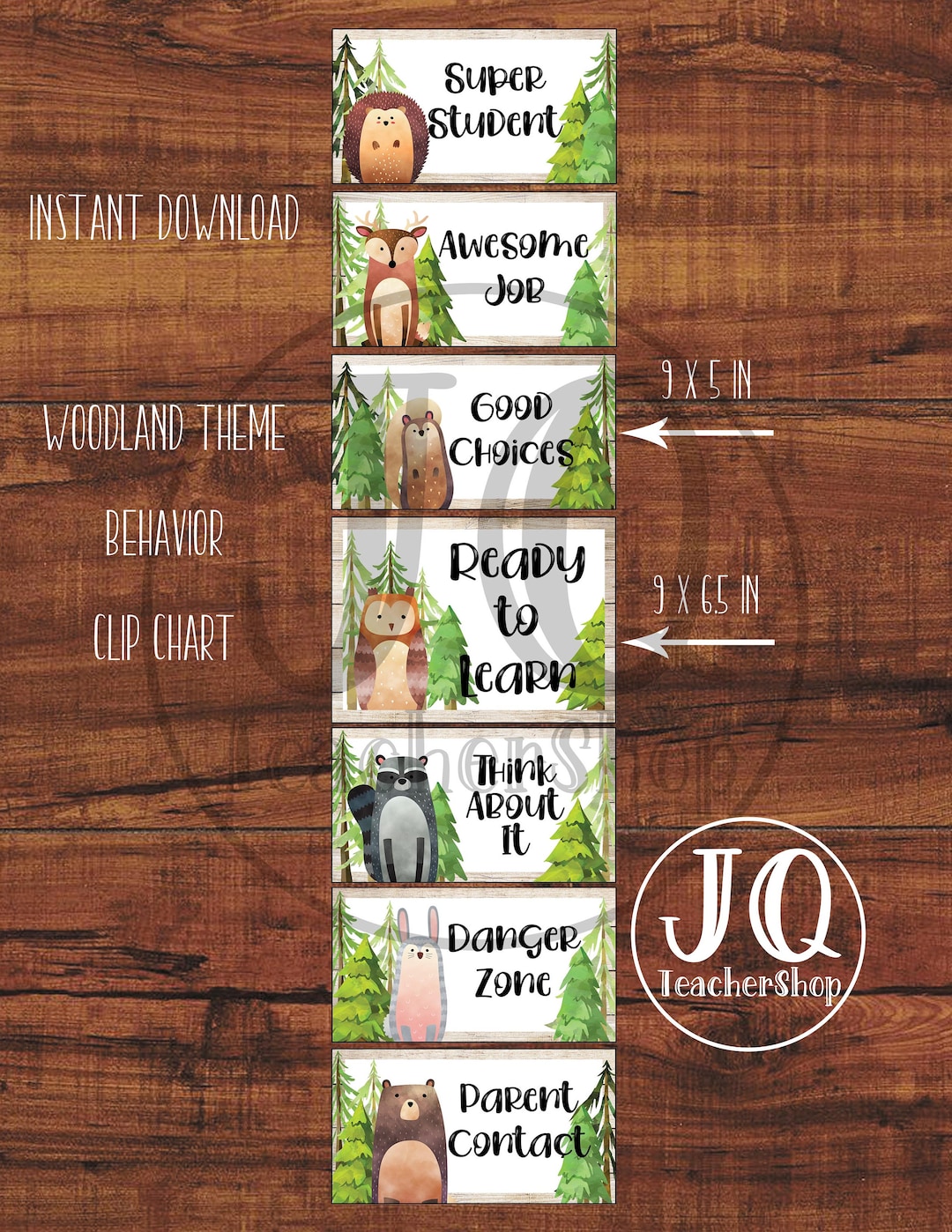 Printable, Woodland Theme Behavior Chart, Classroom Behavior Clip Chart ...