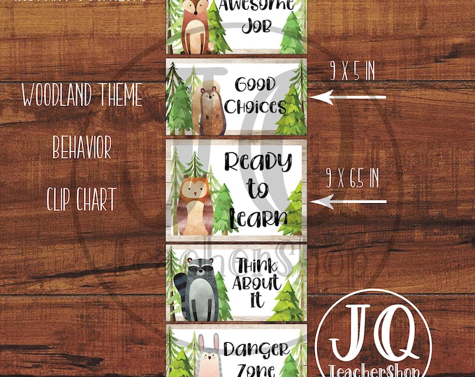 Printable Woodland Theme Behavior Chart Classroom Behavior - Etsy
