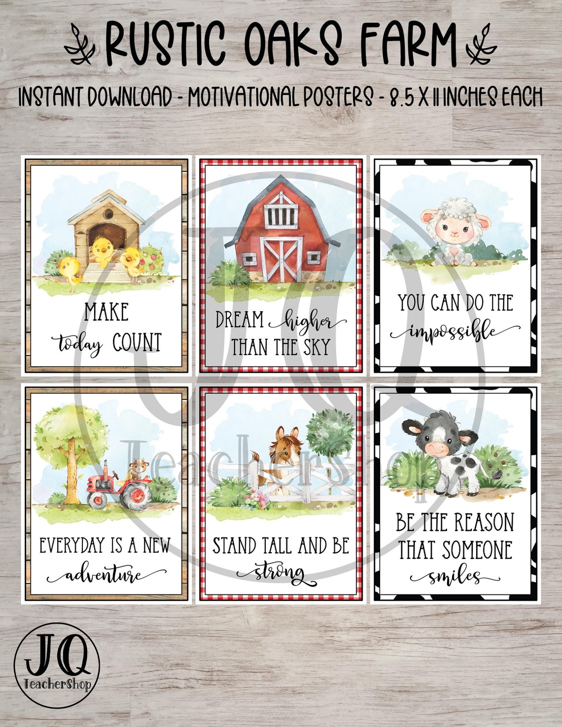 Printable Motivational Farm Theme Classroom Posters Instant - Etsy