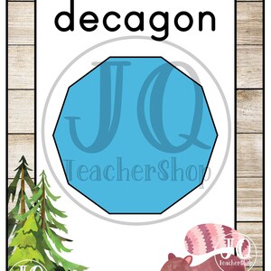 Printable 2d Shape Posters, Woodland Theme Classroom Decor, Full Page ...