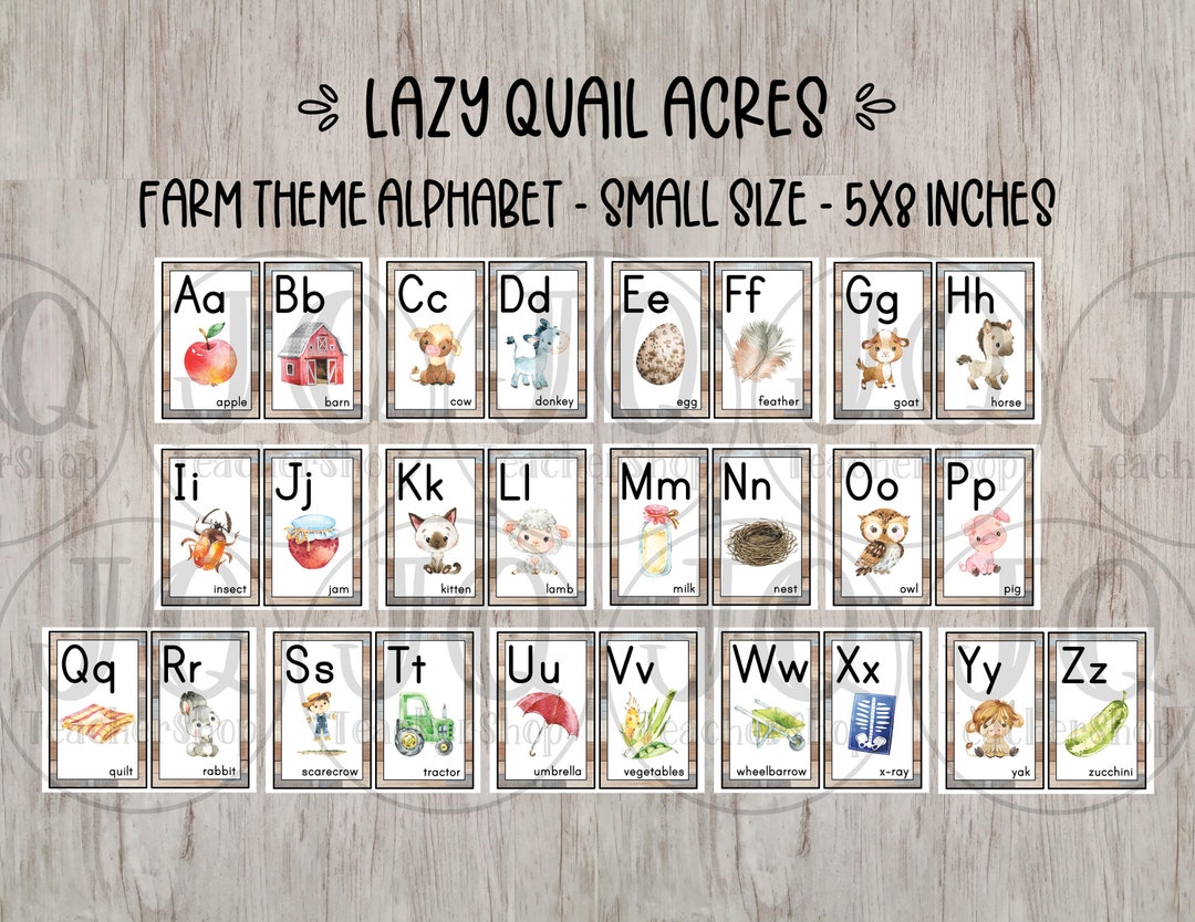 Printable, Farm Theme Alphabet Wall Posters, Classroom Decor, Farm ...