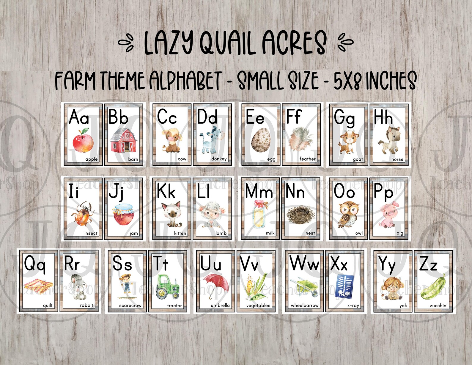 Printable, Farm Theme Alphabet Wall Posters, Classroom Decor, Farm ...