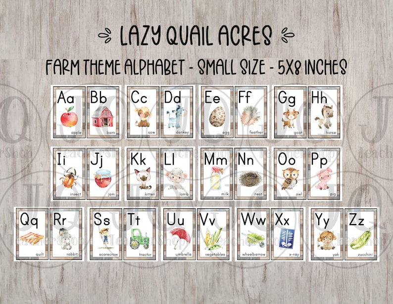 Printable, Farm Theme Alphabet Wall Posters, Classroom Decor, Farm ...