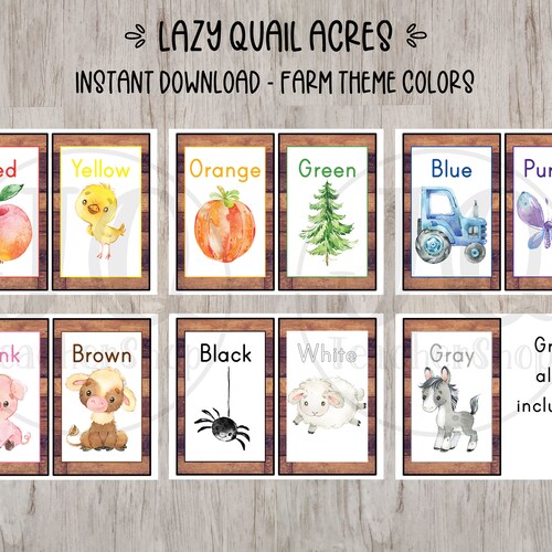 Printable Farm Theme Number Wall Posters Classroom Decor - Etsy