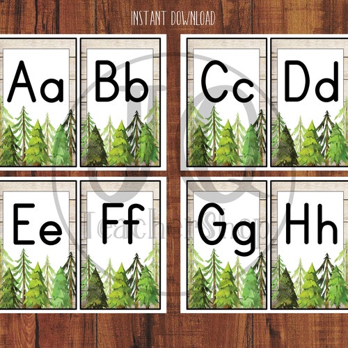Printable Alphabet Wall Poster Classroom Decor Woodland | Etsy