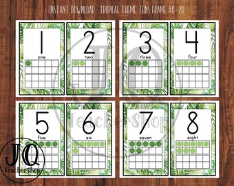 Printable Ten Frames Number Wall Posters Woodland Classroom | Etsy