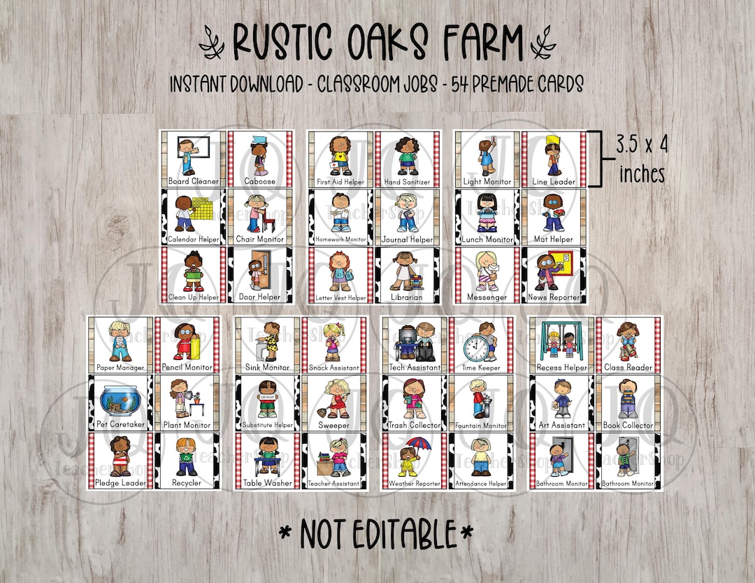 Printable Farm Theme Classroom Decor, Classroom Jobs, Farm Theme ...