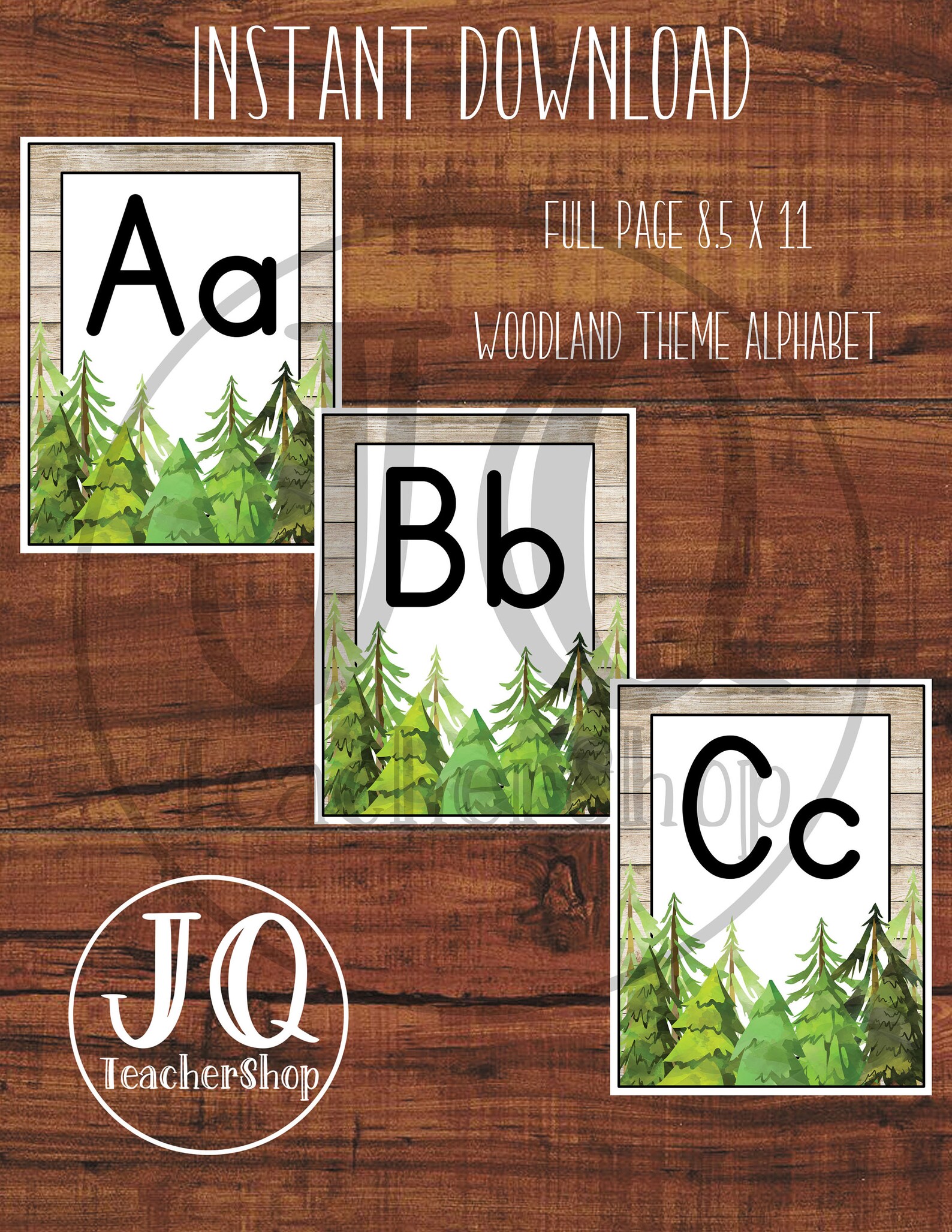 Printable Full Page Alphabet, Manuscript Alphabet Wall Cards, Classroom ...