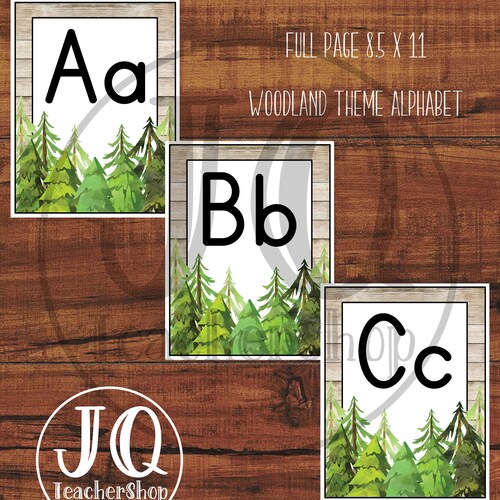 Printable Alphabet Wall Poster Classroom Decor Woodland - Etsy