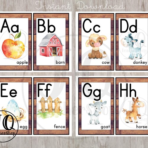 Printable Farm Theme Number Wall Posters Classroom Decor - Etsy