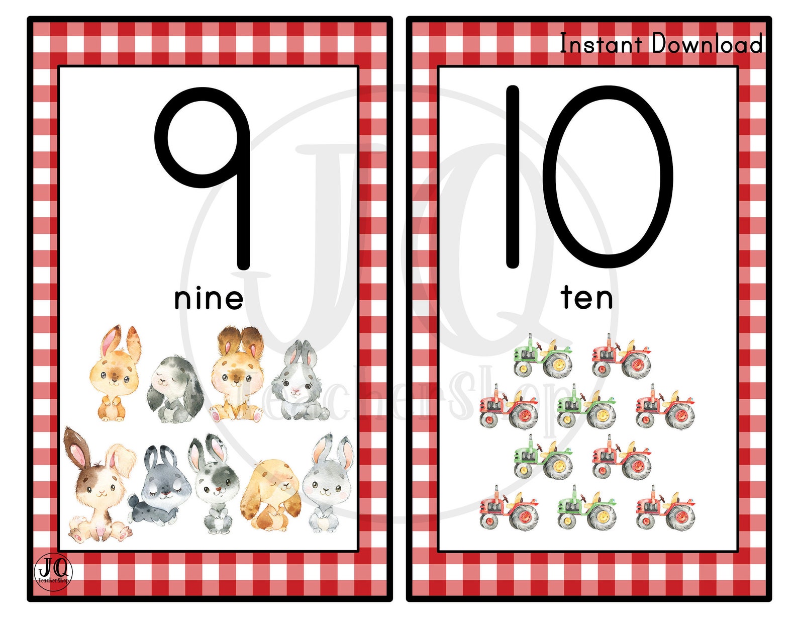 Printable Farm Theme Number Wall Posters Classroom Decor - Etsy
