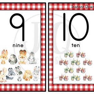 Printable Farm Theme Number Wall Posters Classroom Decor - Etsy