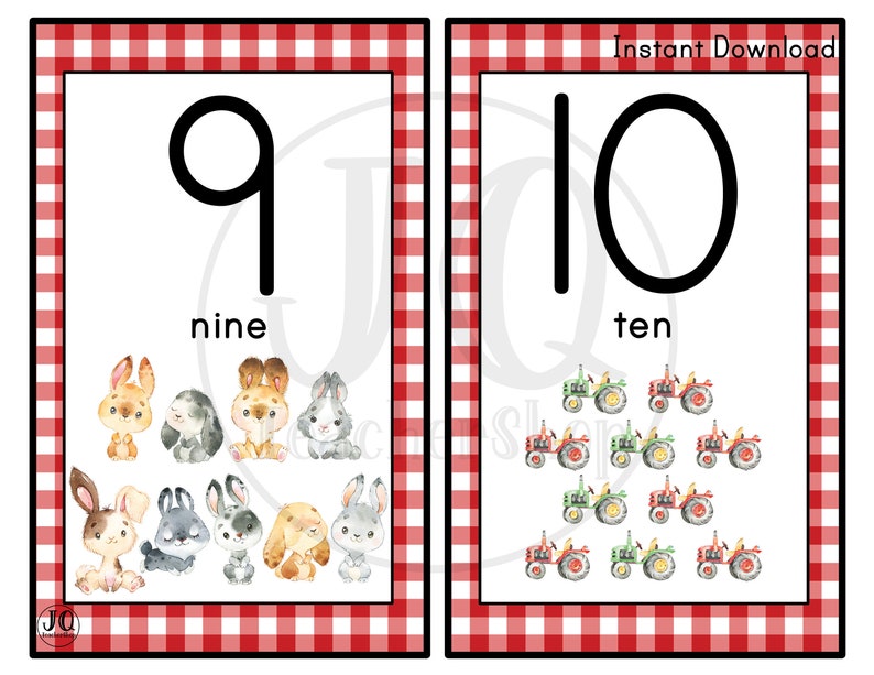 Printable Farm Theme Number Wall Posters Classroom Decor - Etsy