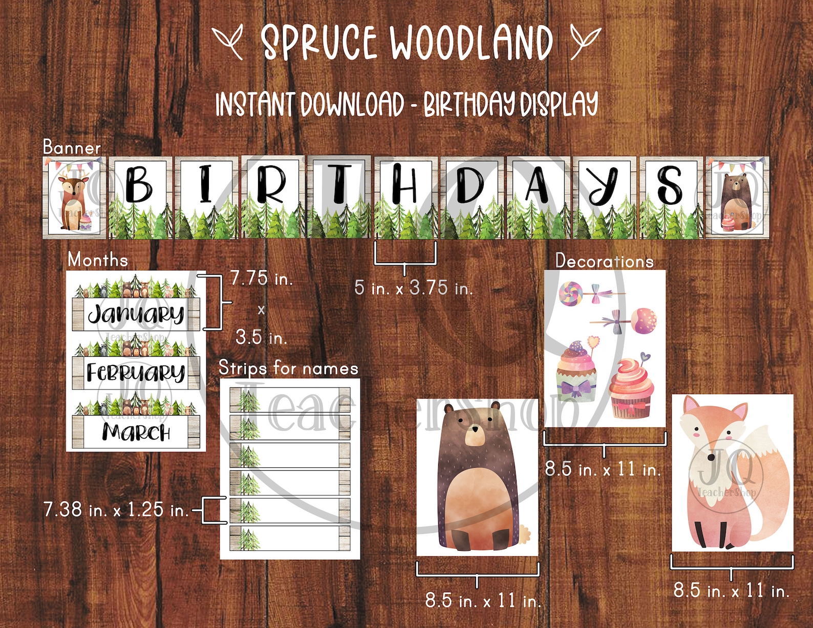 Printable Woodland Class Birthday Display, Woodland Theme Classroom ...