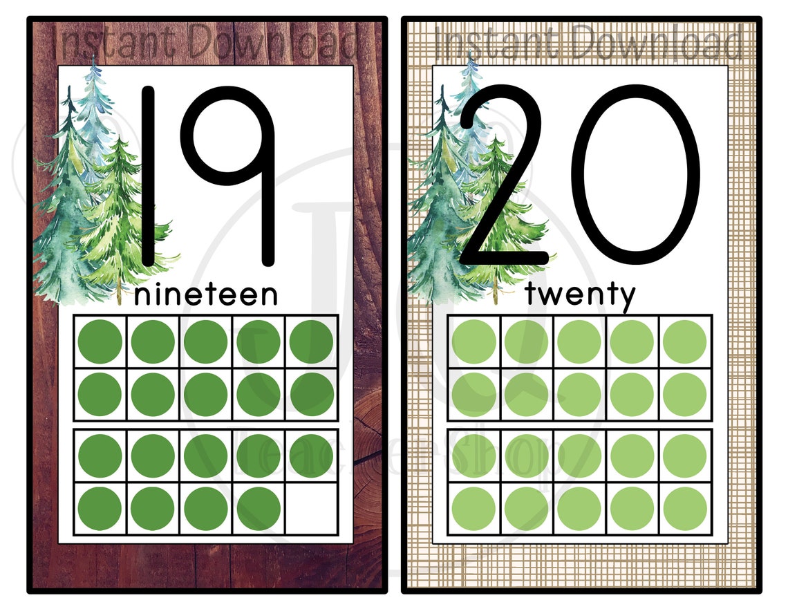 Printable Camp Theme Number Wall Posters Camping Theme | Etsy