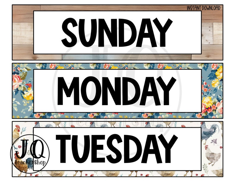 Printable Classroom Calendar, Farm Theme Calendar Set, Classroom Decor ...