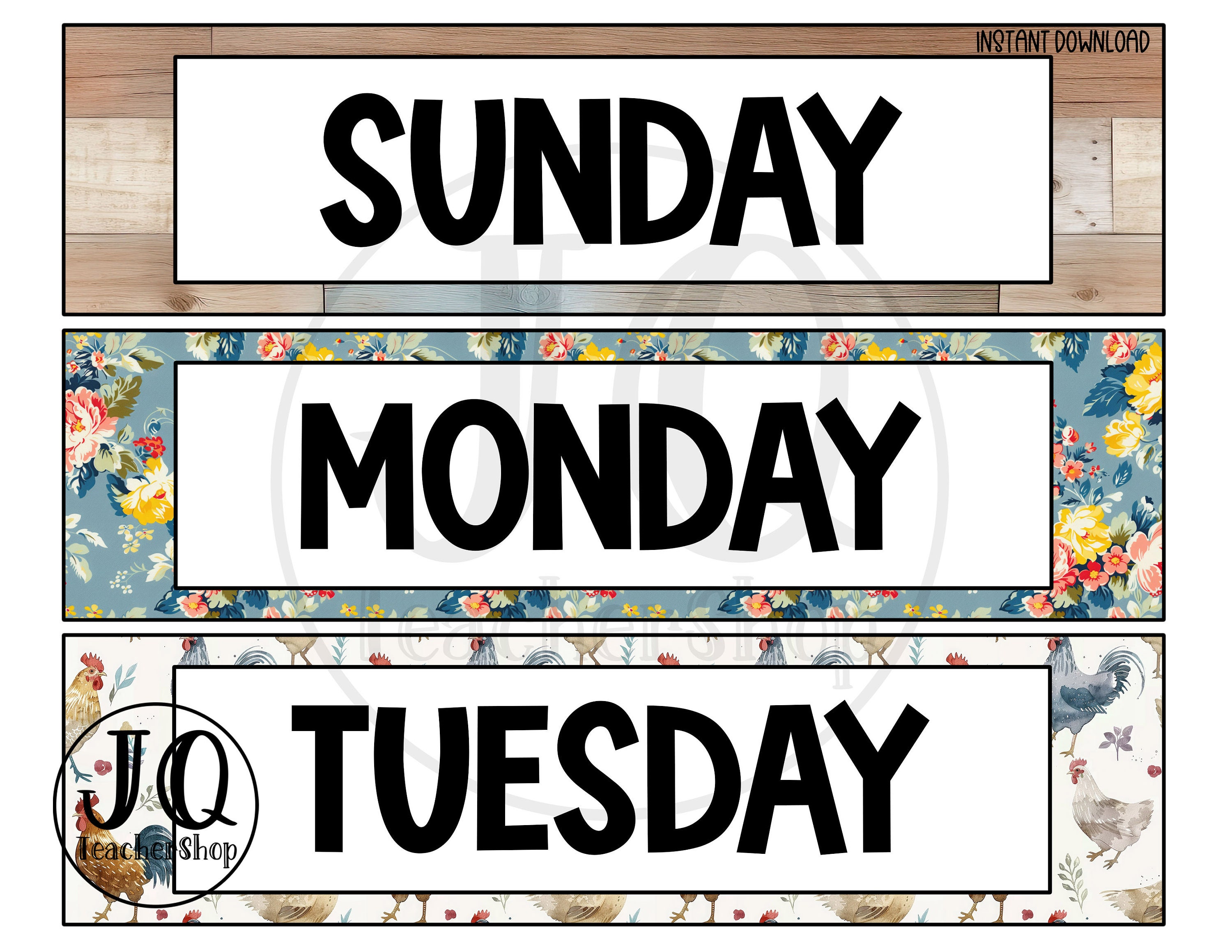 Farm Theme Classroom Calendar Set, Printable Decor (digital Download ...
