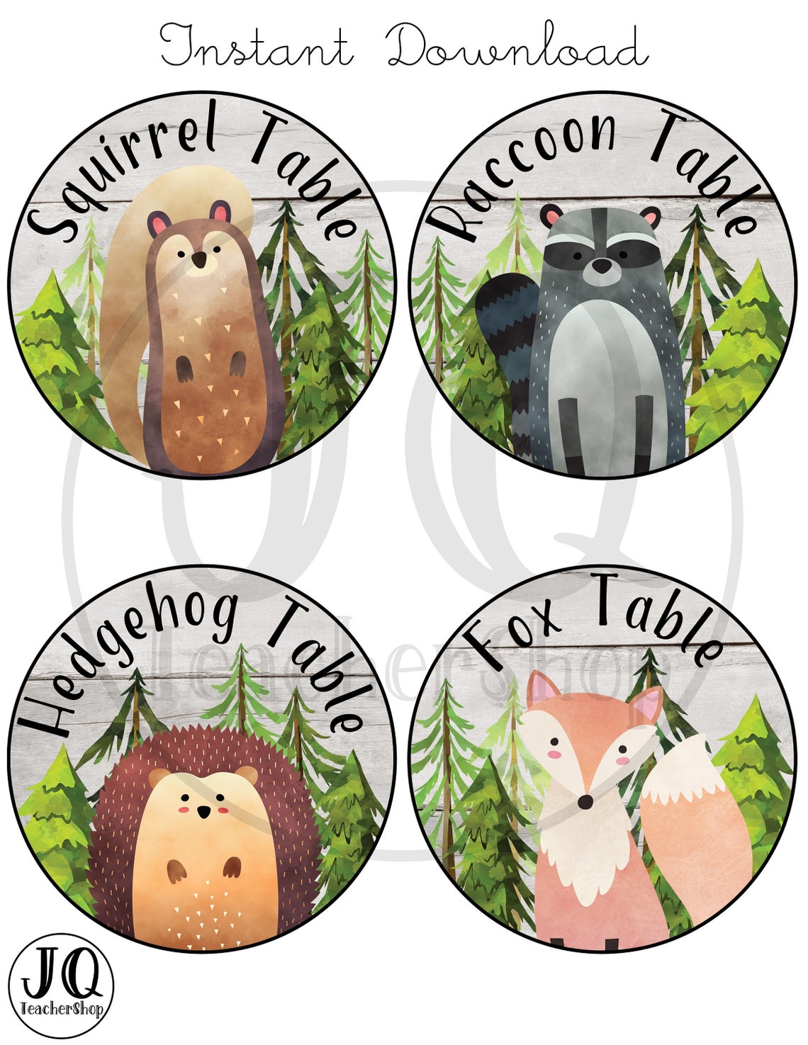 Printable Class Table Signs Animal Table Labels Blank Animal | Etsy