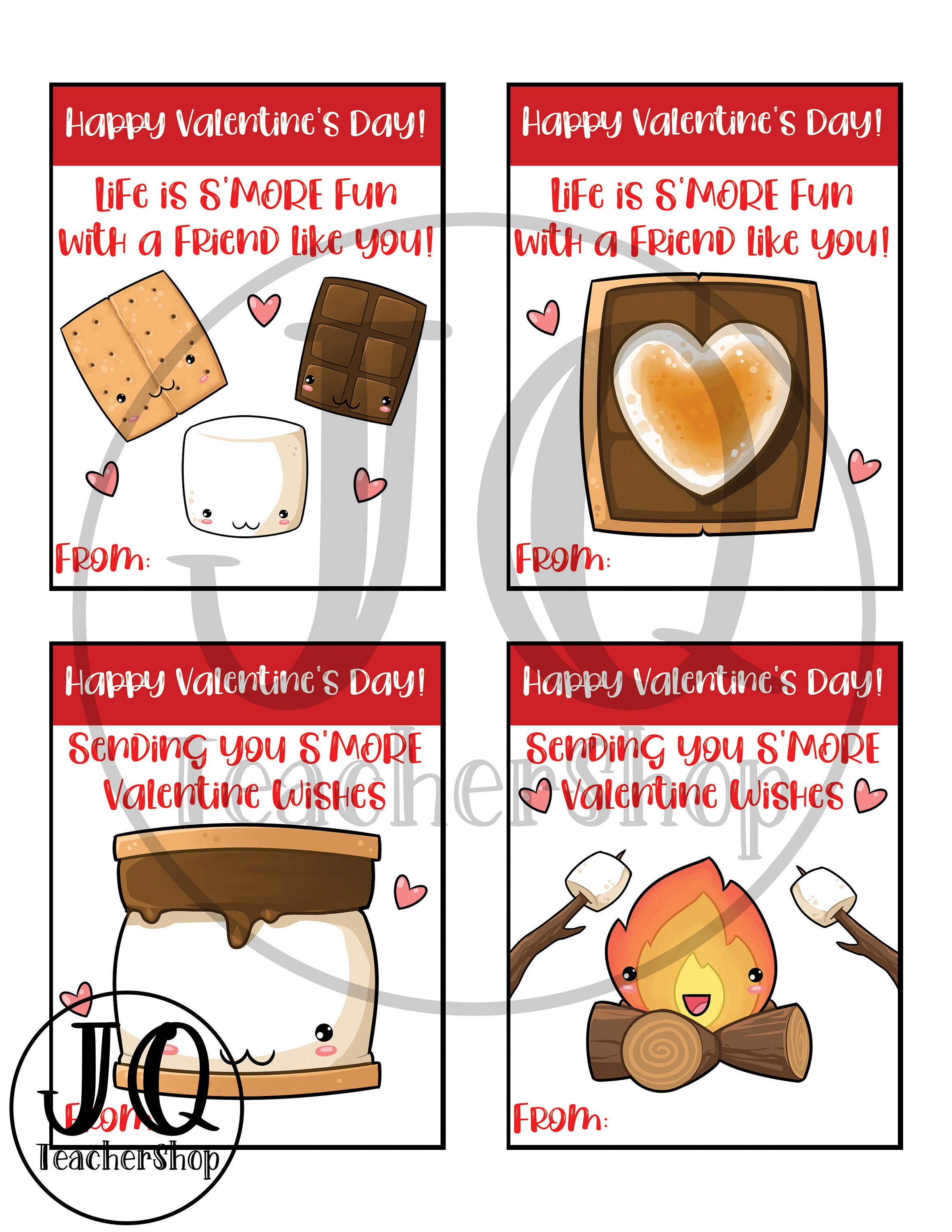 Printable Valentine's Day, Valentine's Day Card, Class Valentine's ...