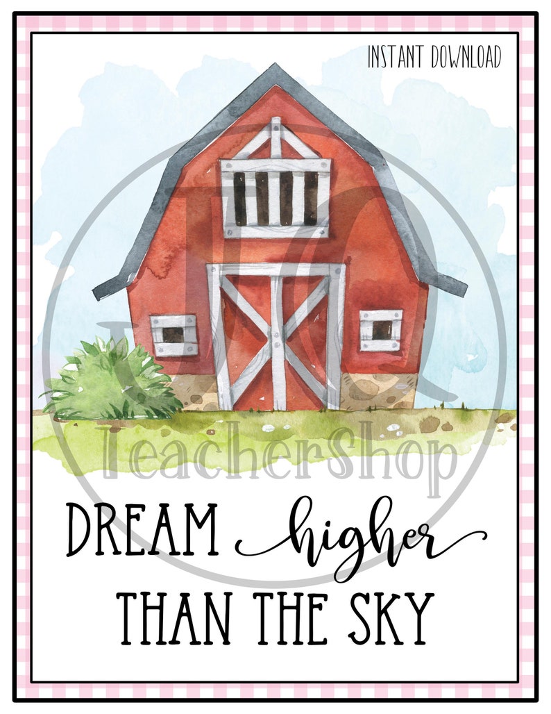 Printable Motivational Farm Theme Classroom Posters, Instant Download ...